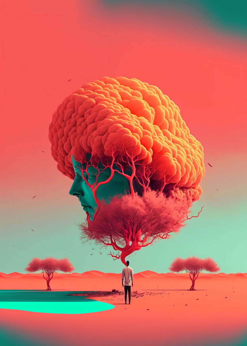 'Thought Personification' Poster, picture, metal print, paint by Mr ...