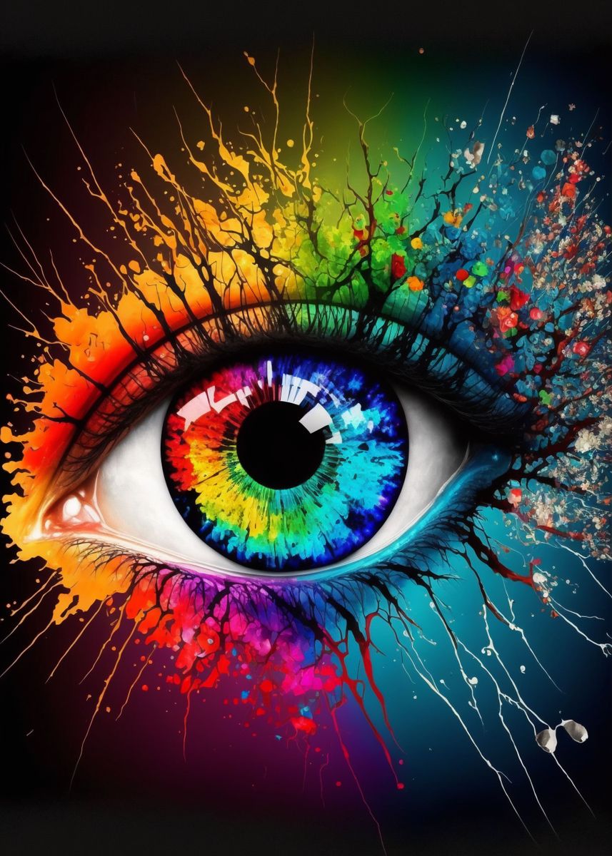 'Colorful Eye ' Poster, picture, metal print, paint by Cybronauts ...