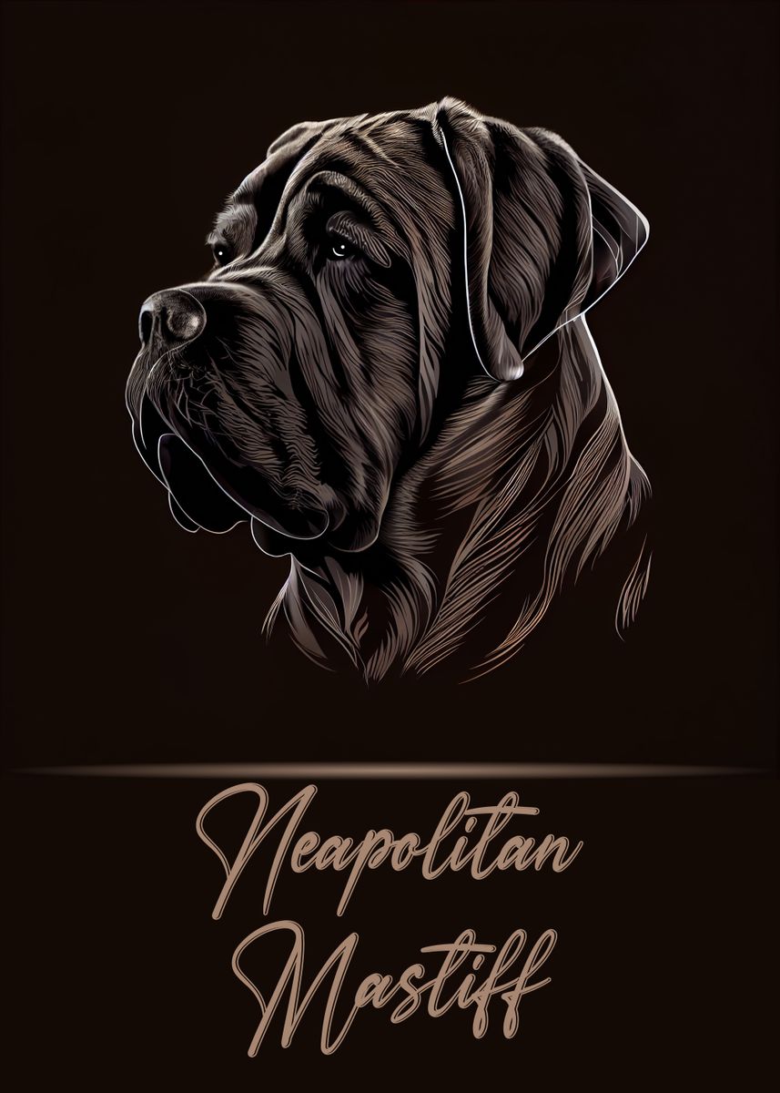 'Neapolitan Mastiff' Poster, picture, metal print, paint by Artistic ...