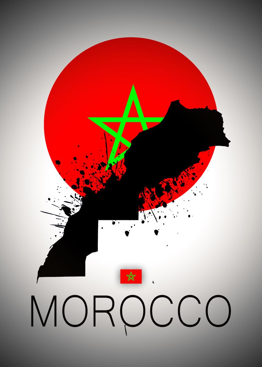 'Morocco moon map' Poster, picture, metal print, paint by Reality Art ...