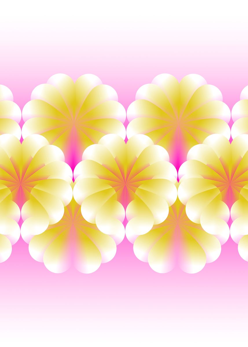 'Yellow pink spring flowers' Poster, picture, metal print, paint by ...