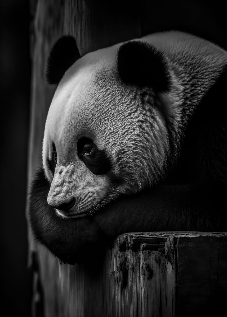 'Thinking Panda Poster' Poster, picture, metal print, paint by Michael ...