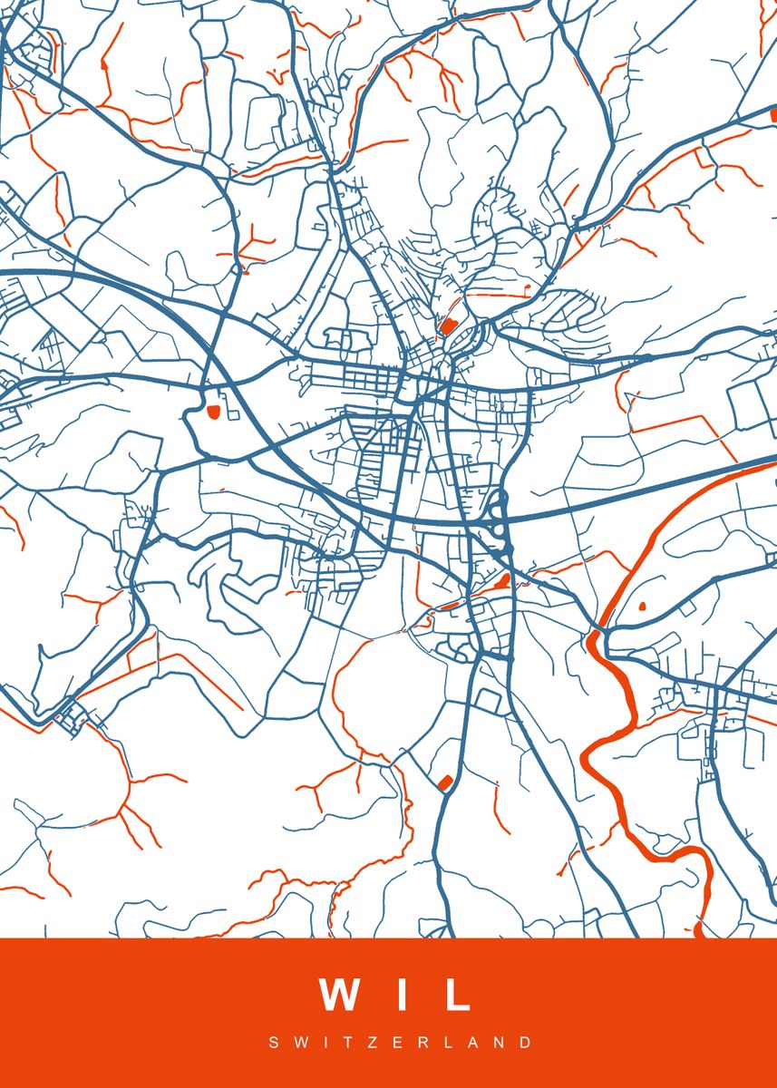 'WIL SWITZERLAND' Poster, picture, metal print, paint by UrbanMaps ...