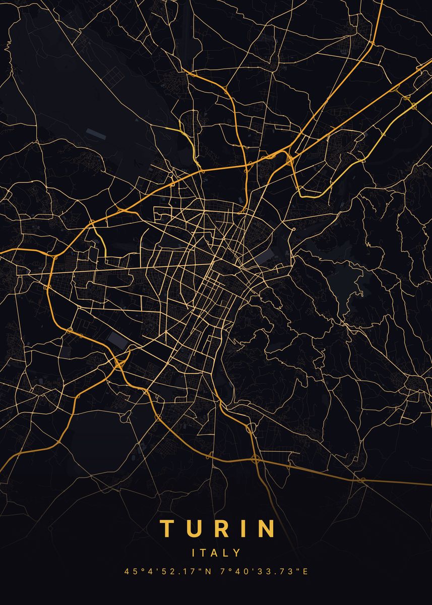 'Turin Italy' Poster, picture, metal print, paint by Kemi | Displate