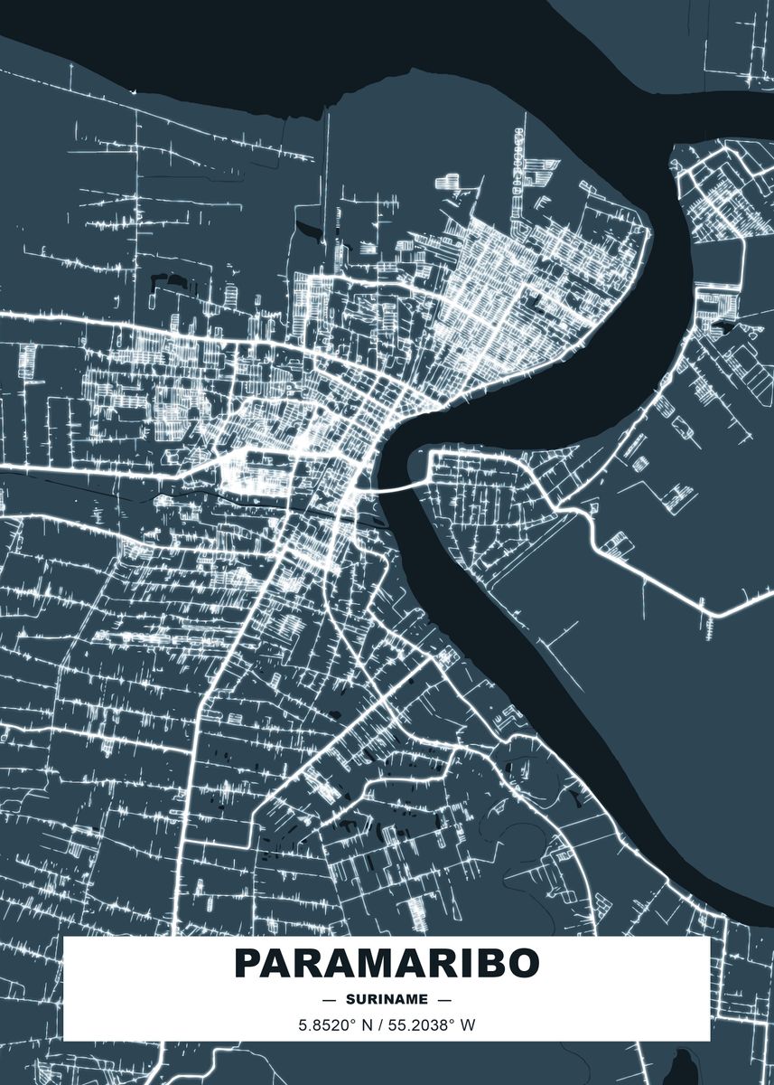 'Paramaribo' Poster, picture, metal print, paint by Bo Kev | Displate