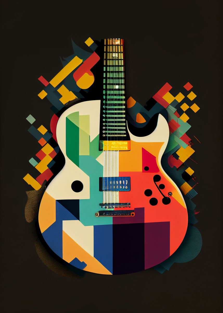 'Abstract Guitar' Poster, picture, metal print, paint by urbanbuzz ...