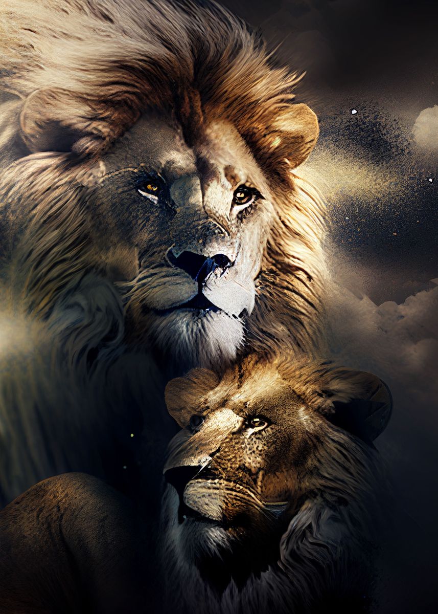 'Lion Father Lion Son' Poster, picture, metal print, paint by CBrook ...