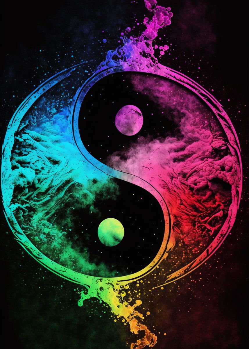 'Yin Yang Colorful Design' Poster, picture, metal print, paint by ...