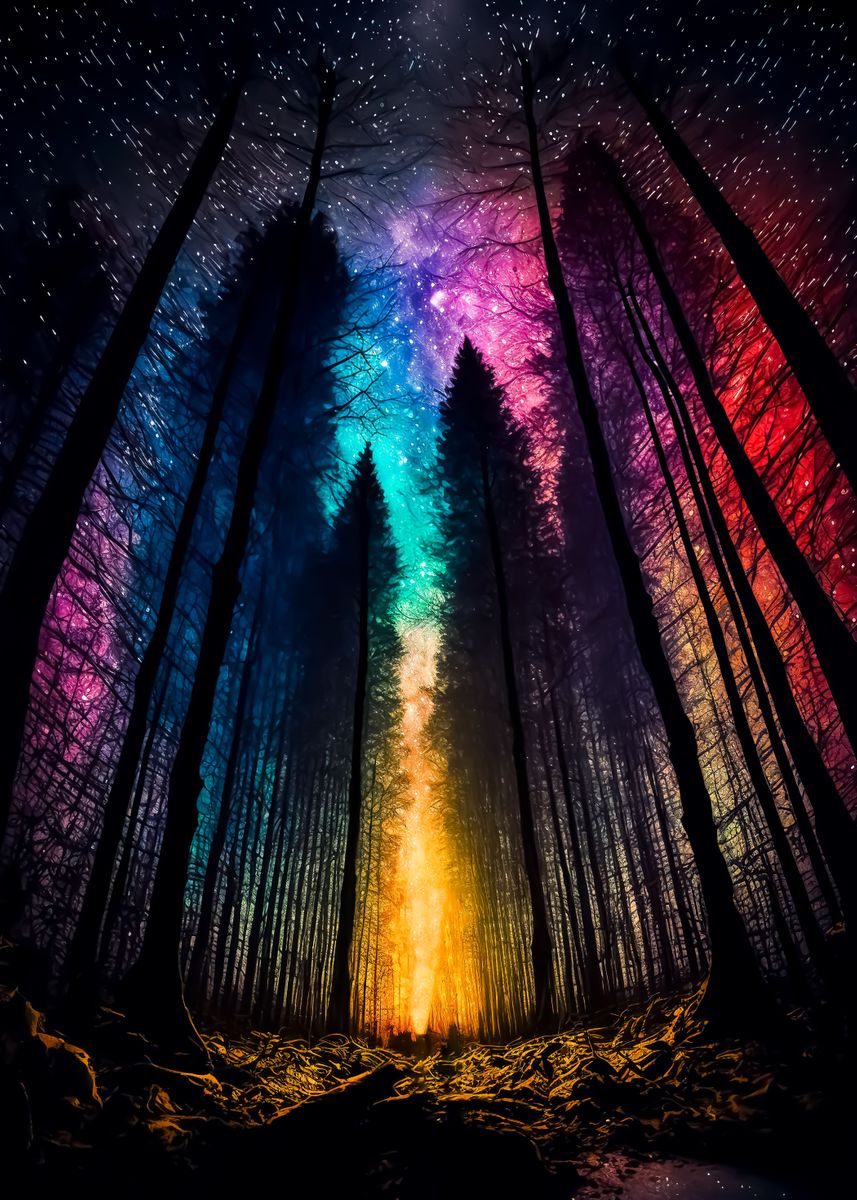 'Colorful Forest' Poster, picture, metal print, paint by Diego The ...