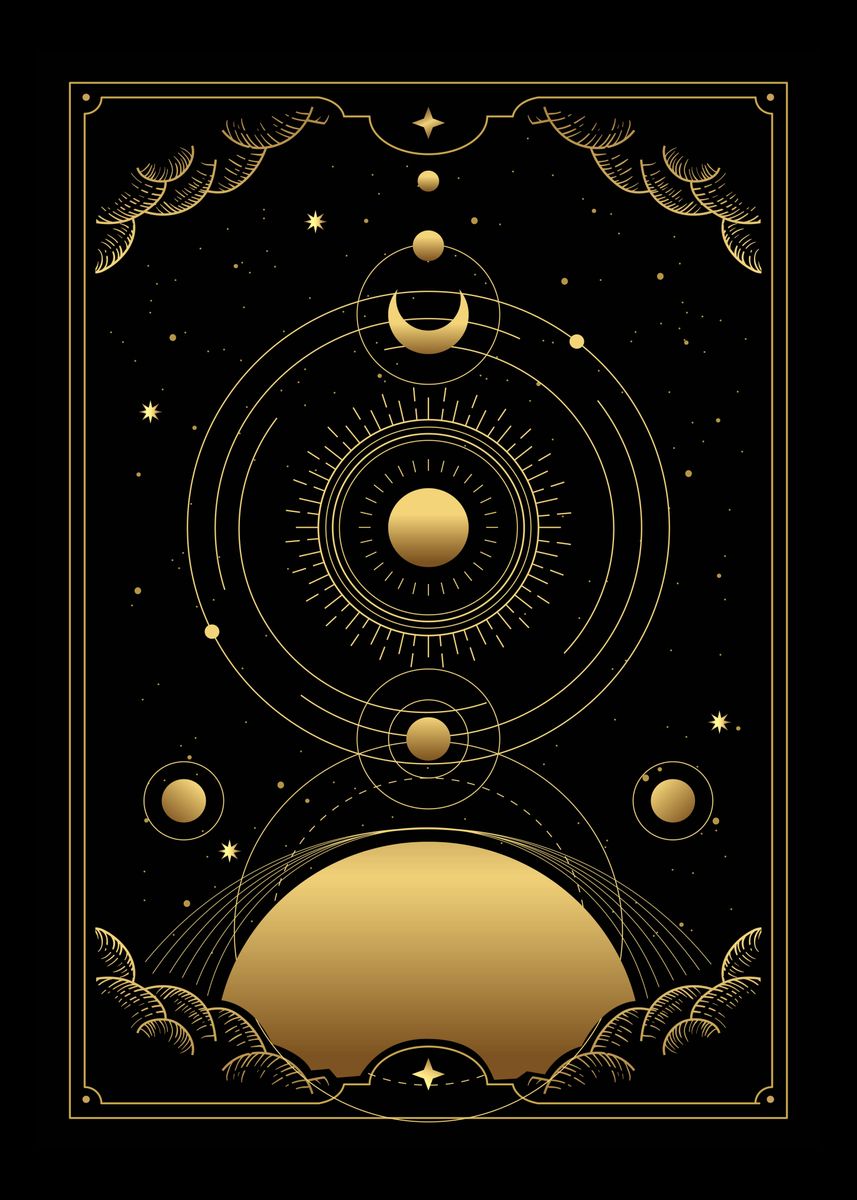 'Tarot the solar system' Poster, picture, metal print, paint by Michael ...