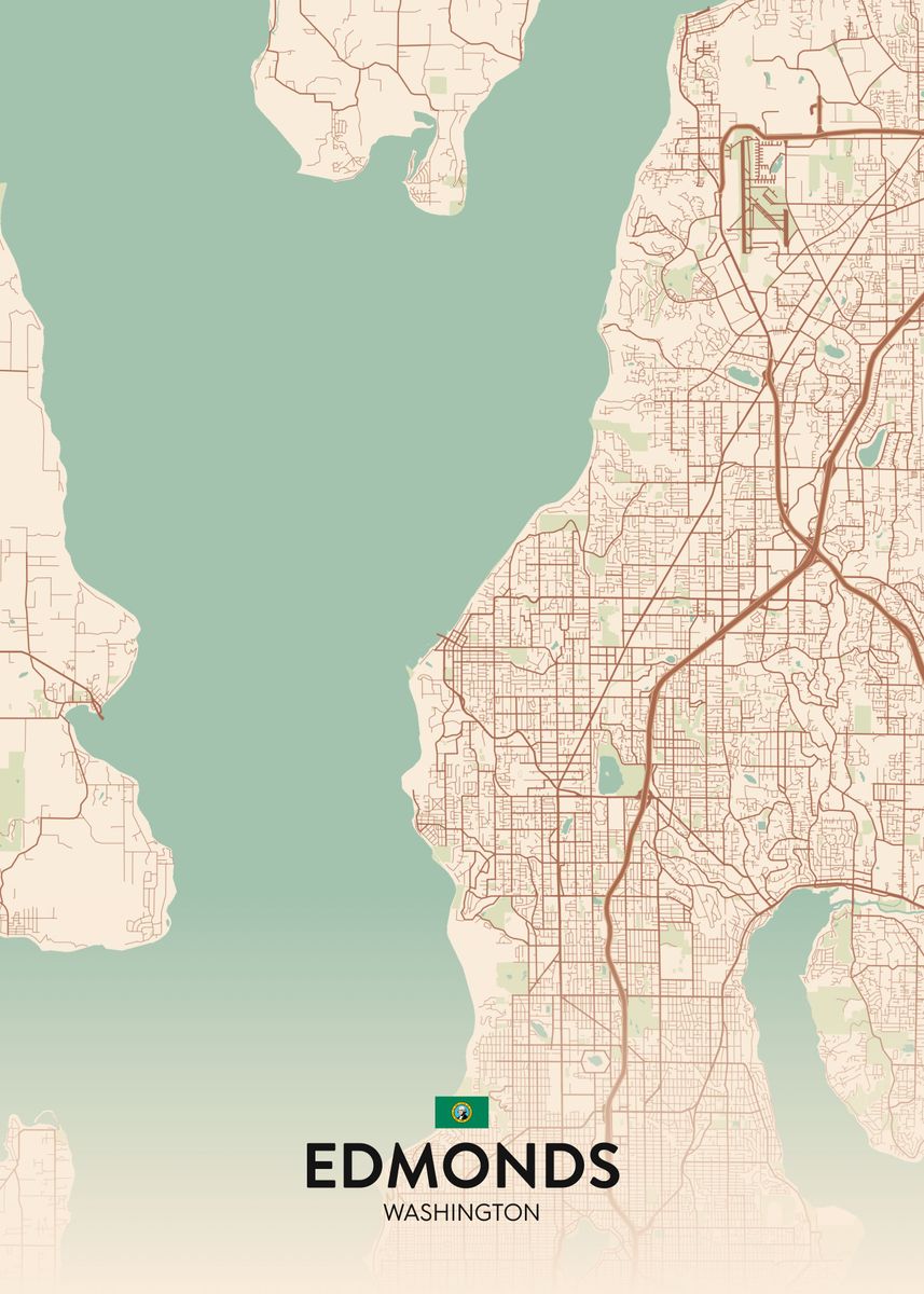 'Edmonds WA' Poster, picture, metal print, paint by IMR Designs | Displate