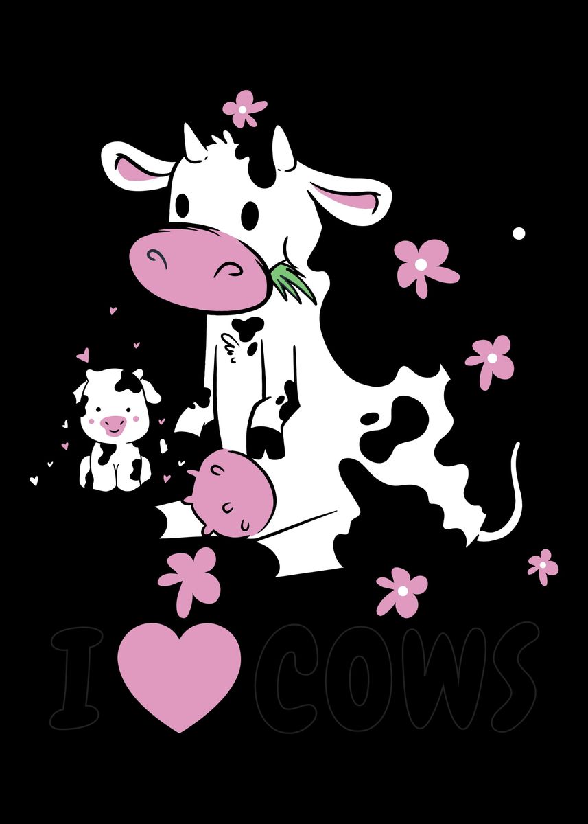'I love cows little kid veg' Poster by John DonJoe | Displate