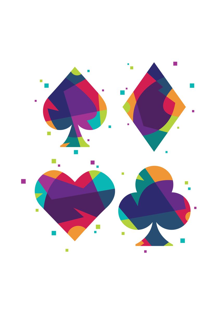 'Poker Color' Poster, picture, metal print, paint by Yottabito | Displate