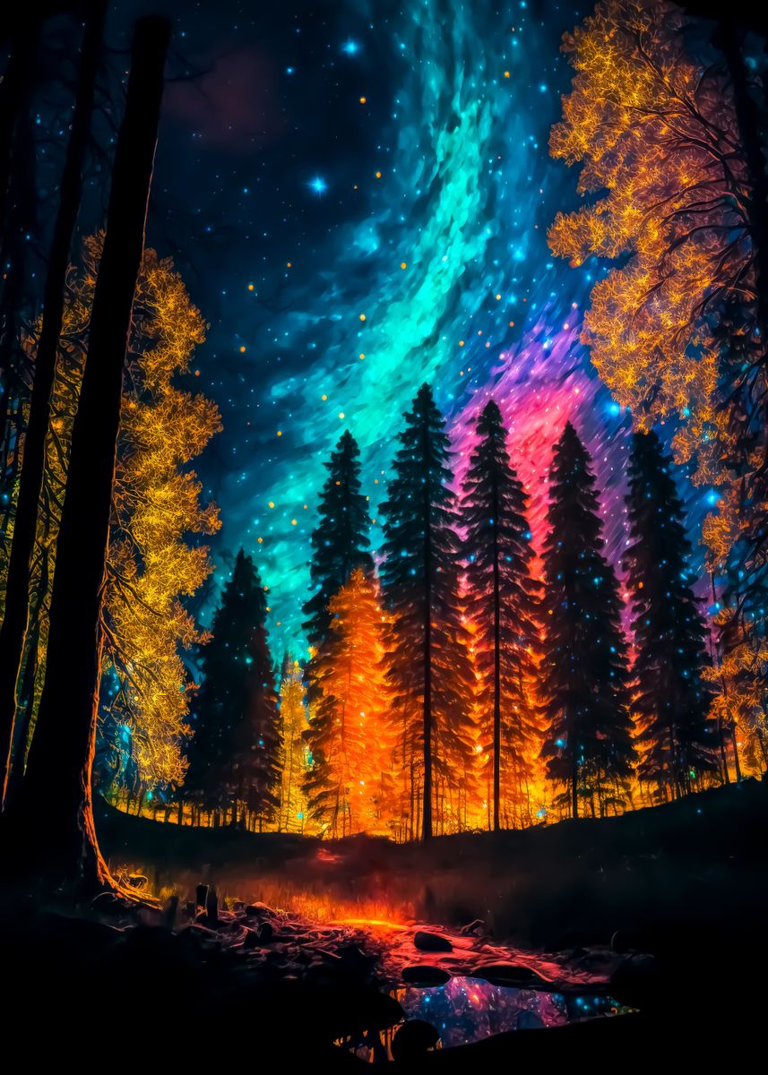 'Magic Night' Poster, picture, metal print, paint by Diego The Designer ...