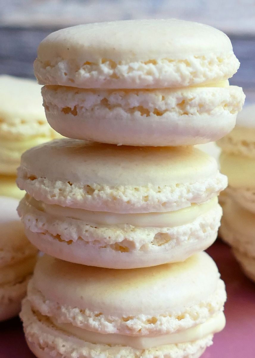 'white macarons ' Poster, picture, metal print, paint by Fast Elevator ...