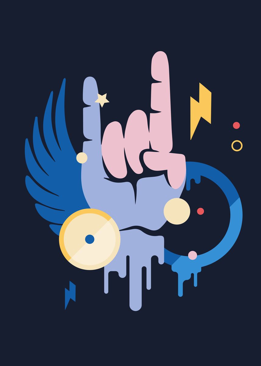 'Rock music symbol' Poster, picture, metal print, paint by KurArt ...