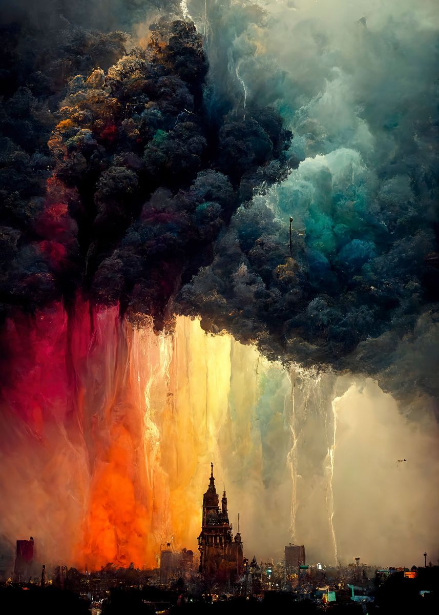 'A thunderstorm of paint' Poster, picture, metal print, paint by ...