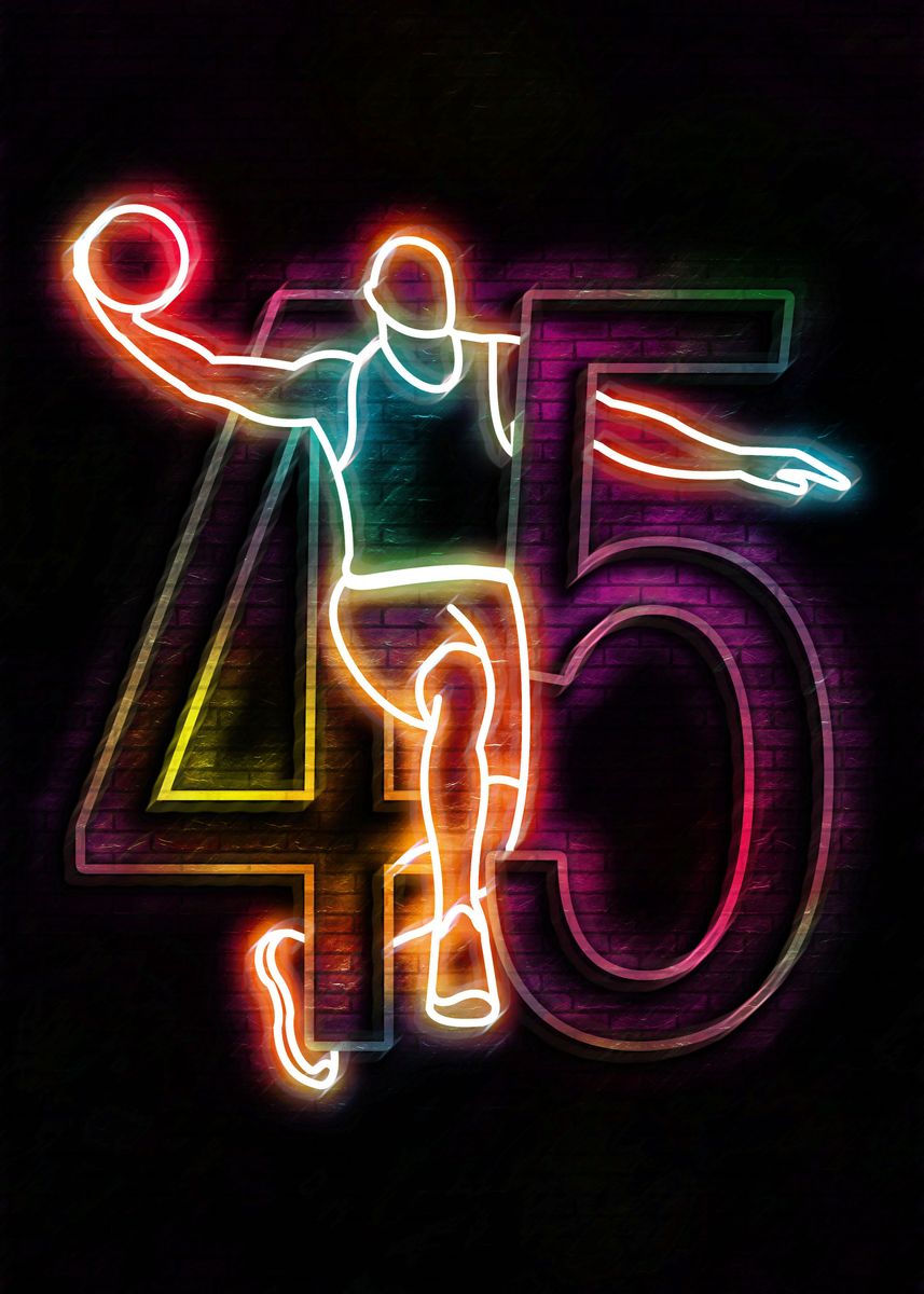 'basketball legend 45' Poster by Izmo Scribbles | Displate