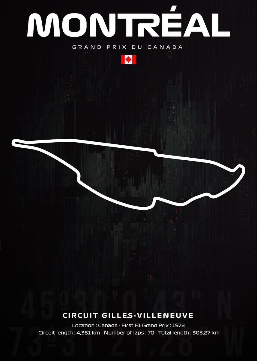 'F1 Montreal circuit map' Poster, picture, metal print, paint by Emeric ...