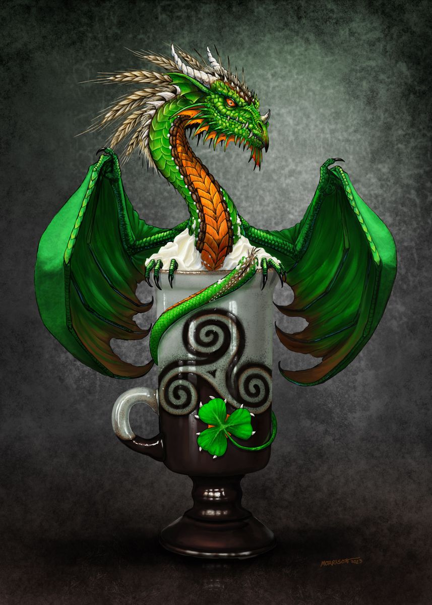 'Irish Coffee Dragon' Poster, picture, metal print, paint by Stanley ...
