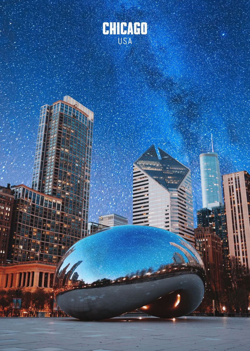 'Chicago II' Poster, picture, metal print, paint by aeiaua | Displate