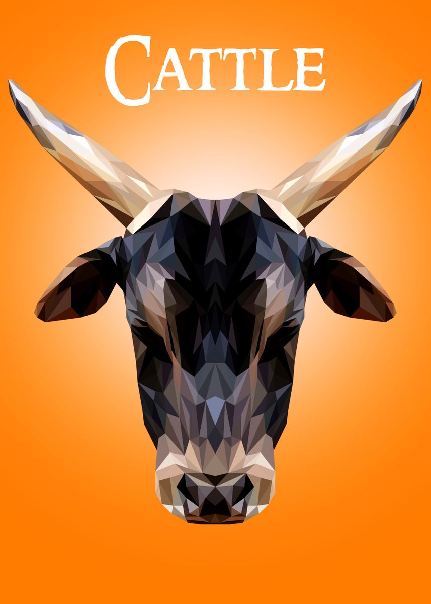 'Cattle' Poster, picture, metal print, paint by Dare Neil | Displate