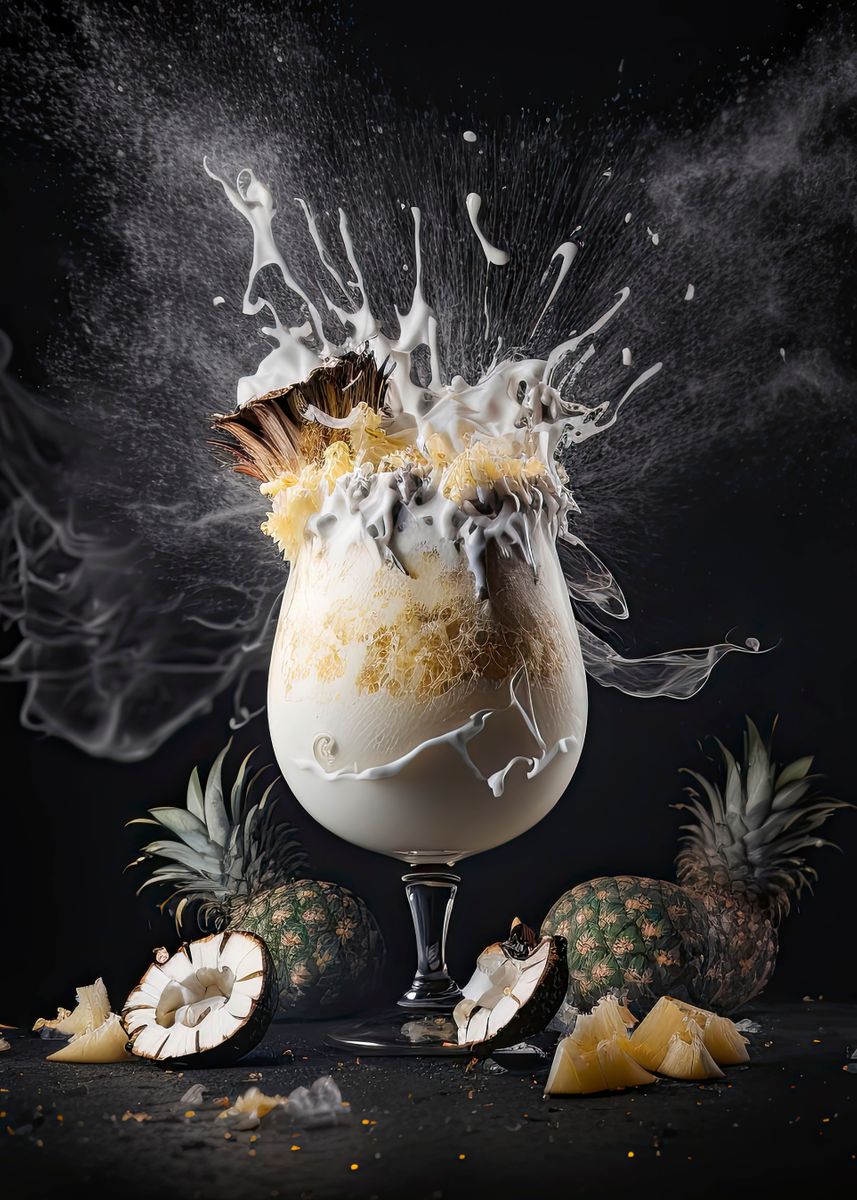 'Coconut Crush Pina Colada' Poster, picture, metal print, paint by ...