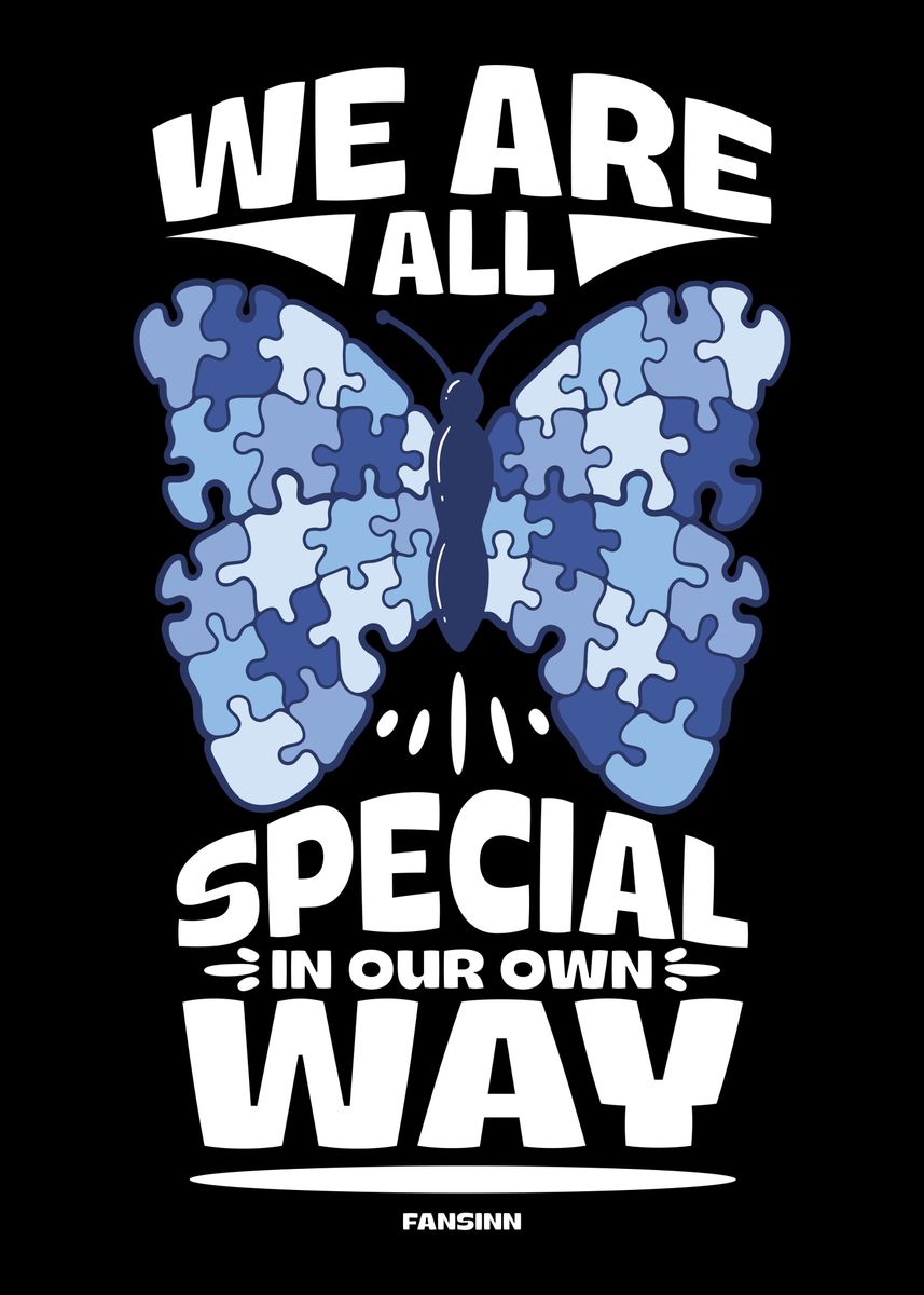 'Autist autism awareness bu' Poster, picture, metal print, paint by ...