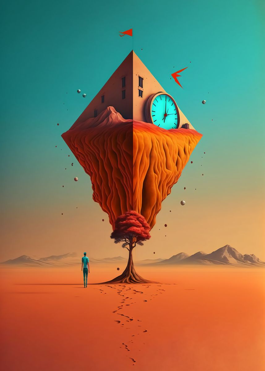 'Pyramid of Time' Poster, picture, metal print, paint by Mr Relative ...