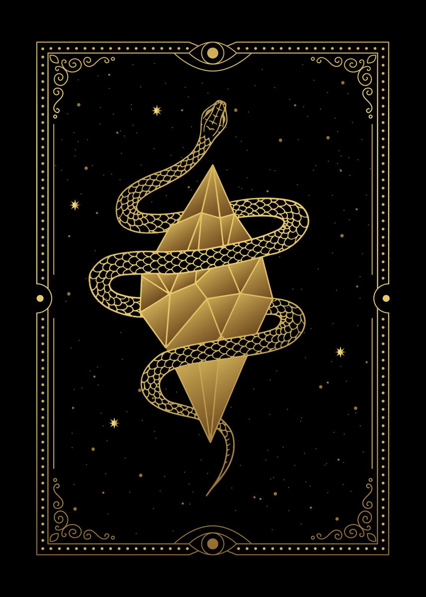 'Tarot snakes with crystal' Poster, picture, metal print, paint by ...