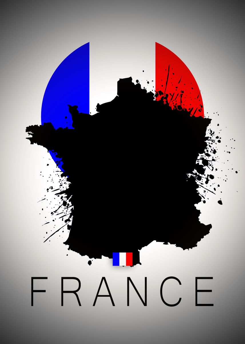 'France moon map' Poster, picture, metal print, paint by Reality Art ...