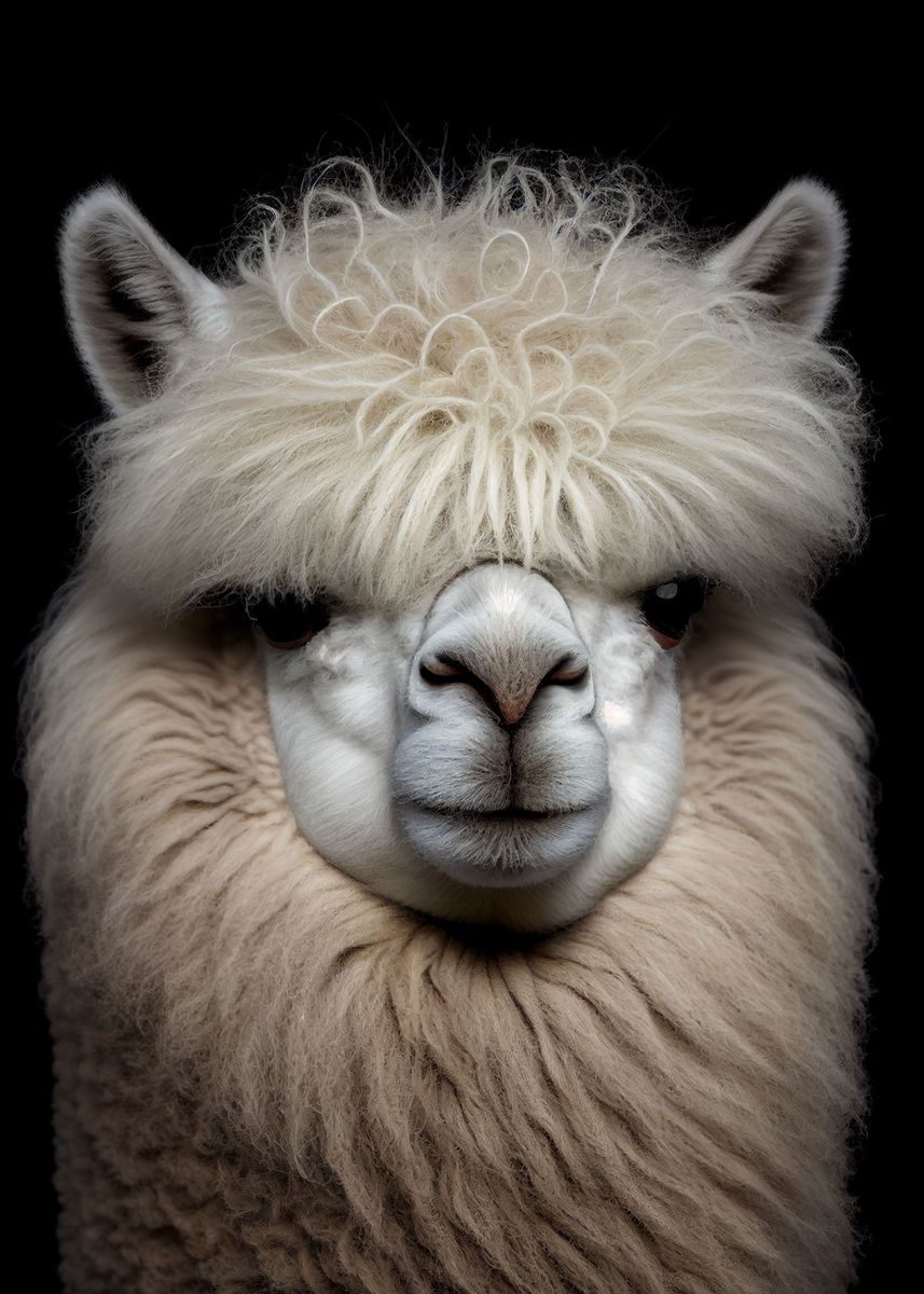 'Alpaca Portrait' Poster, picture, metal print, paint by DecoyDesign ...