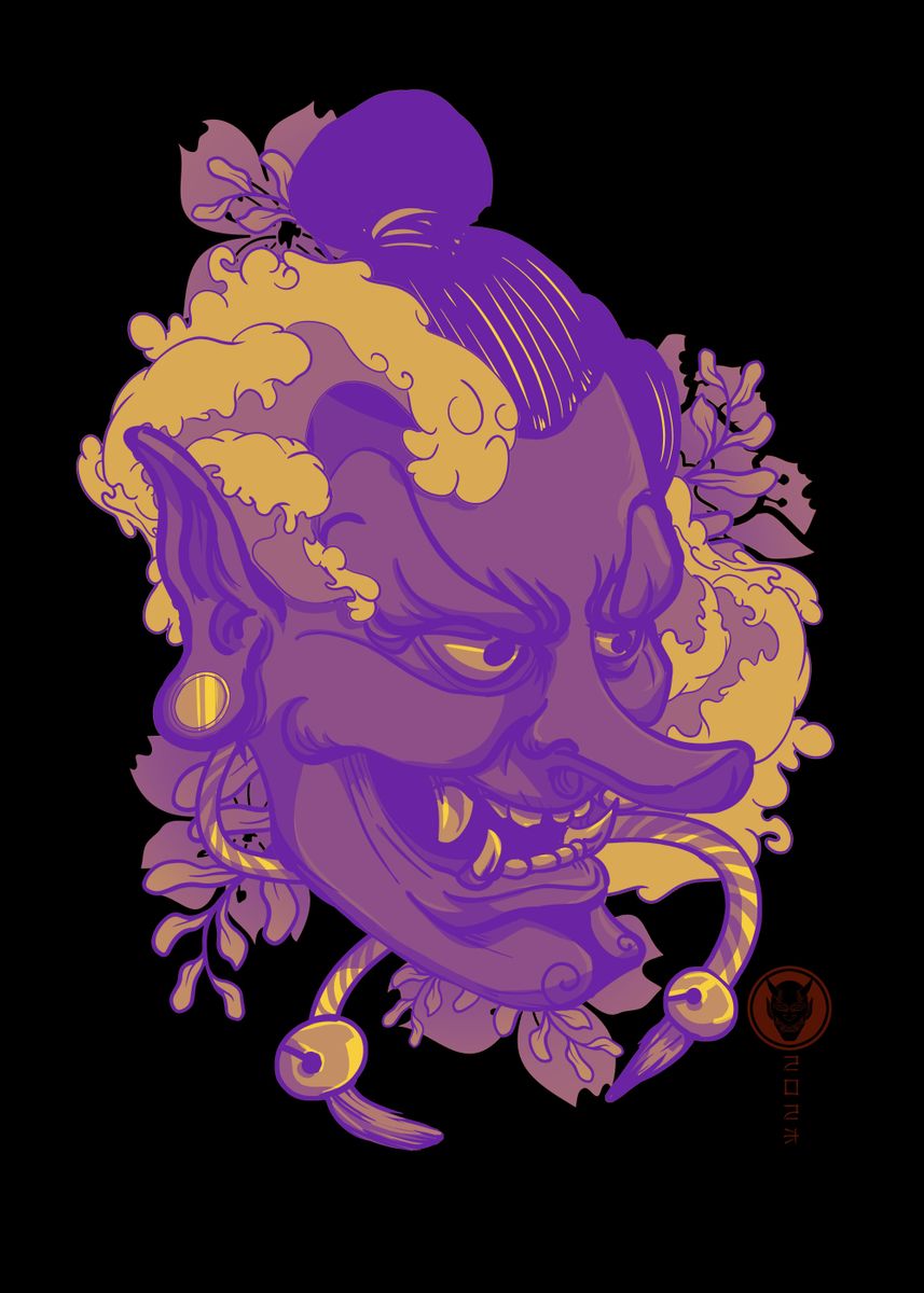 'Japanese Tengu Mask' Poster, picture, metal print, paint by Atanas ...