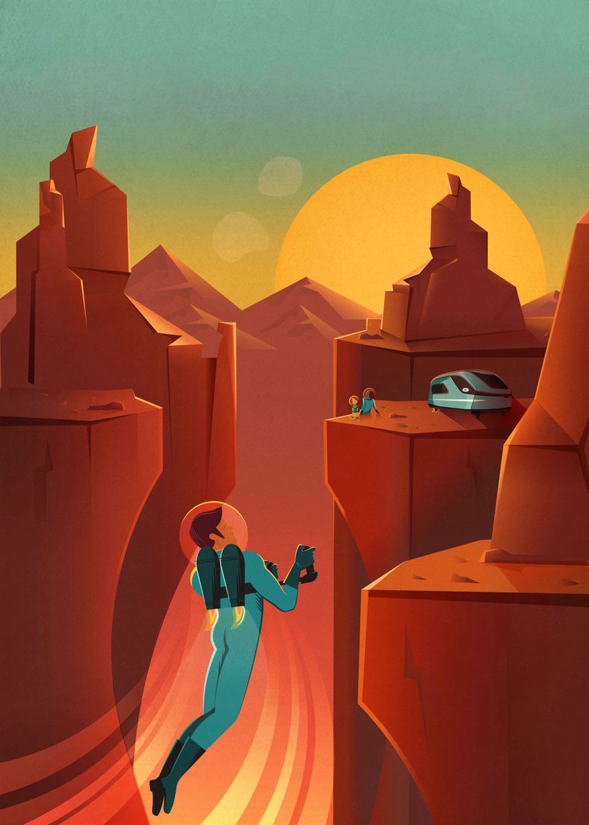 'Space Travel' Poster, picture, metal print, paint by crbn design ...