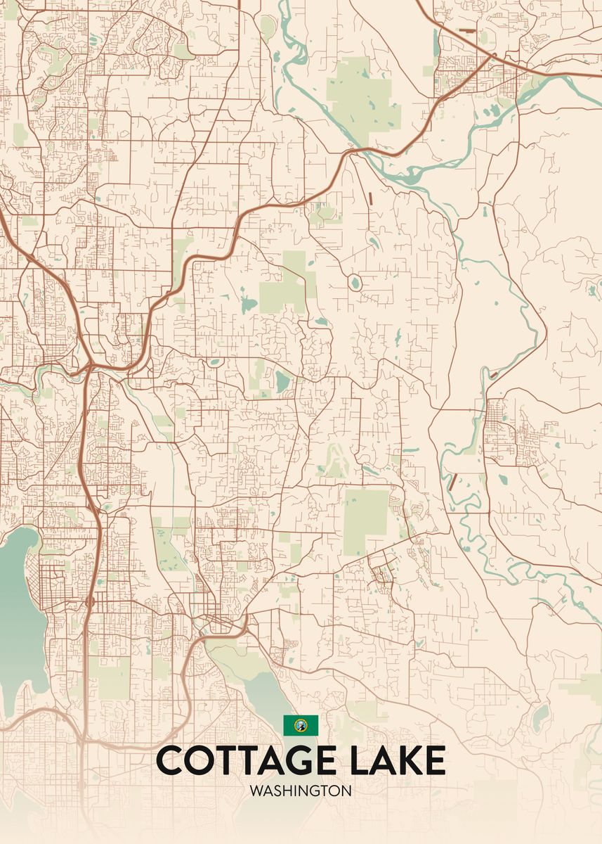 'Cottage Lake WA' Poster, picture, metal print, paint by IMR Designs ...