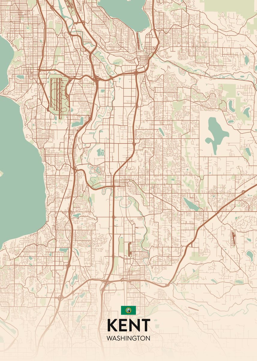 'Kent WA' Poster, picture, metal print, paint by IMR Designs | Displate