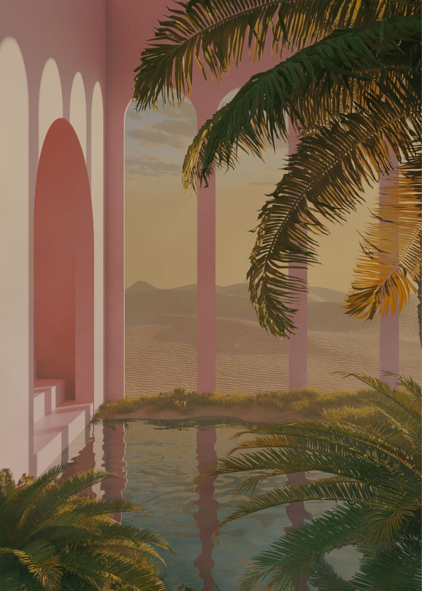 'Backyard 3D Surrealism Art' Poster, picture, metal print, paint by ...