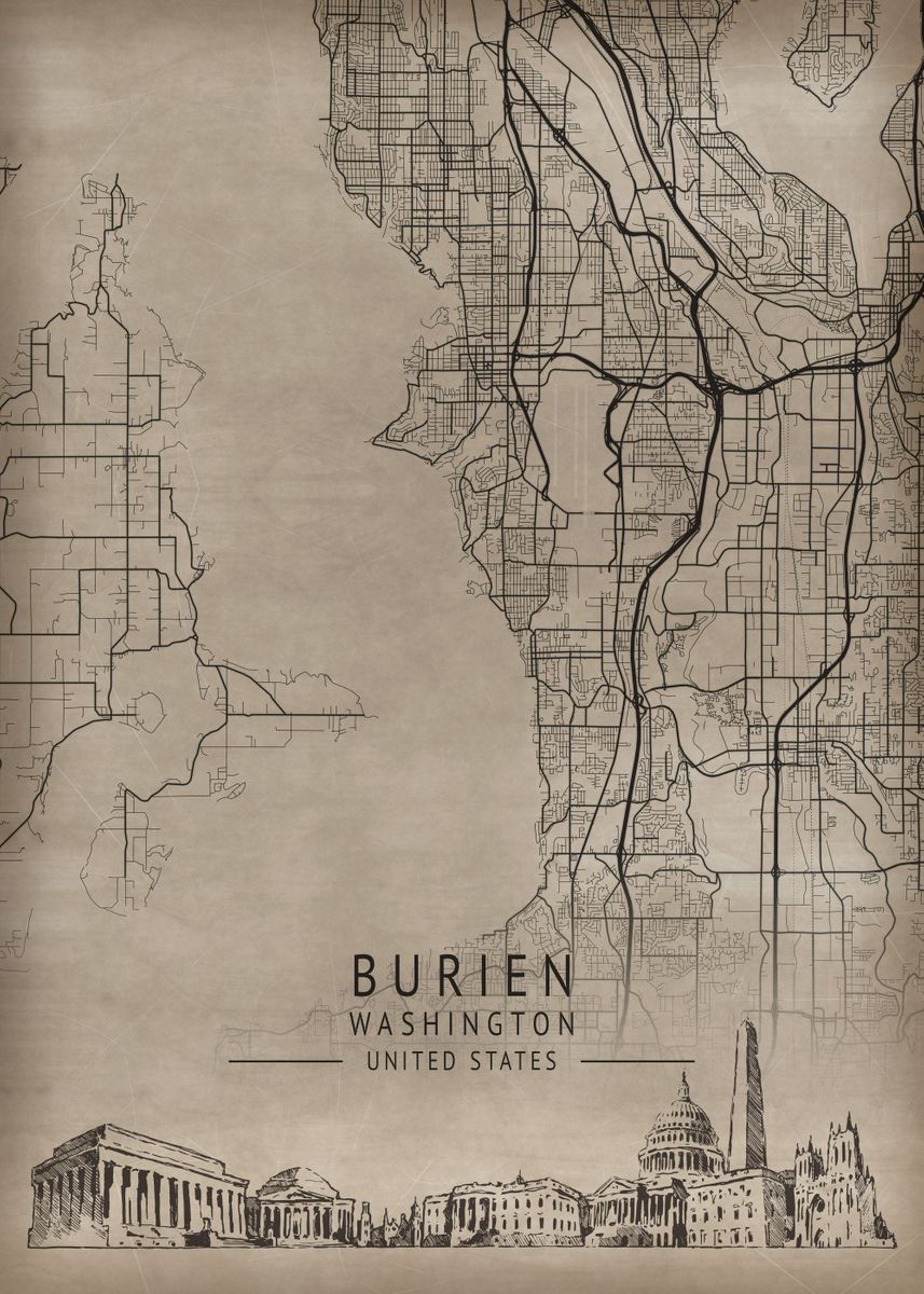 'Burien Washington' Poster, picture, metal print, paint by XandYart ...