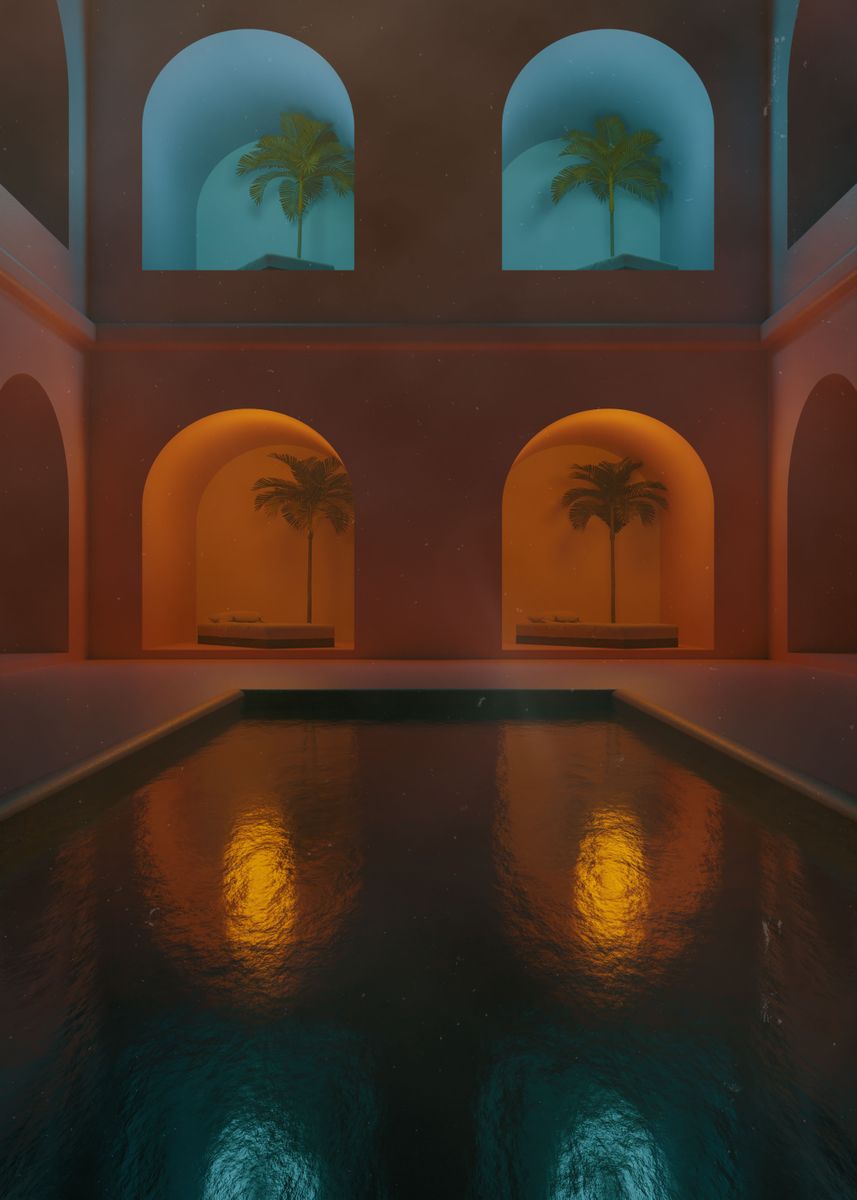 'Motel 3D Surrealism Art' Poster by Irawan Rizky | Displate