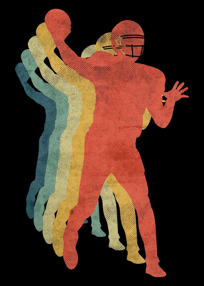 'Quarterback Throw American' Poster, picture, metal print, paint by El ...