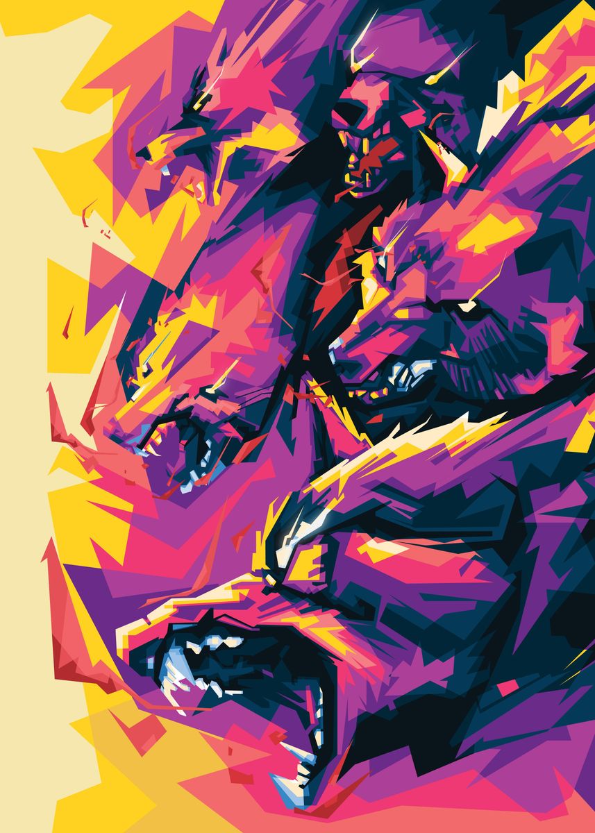 'FIVE WOLF' Poster, picture, metal print, paint by Wahyu Candra | Displate