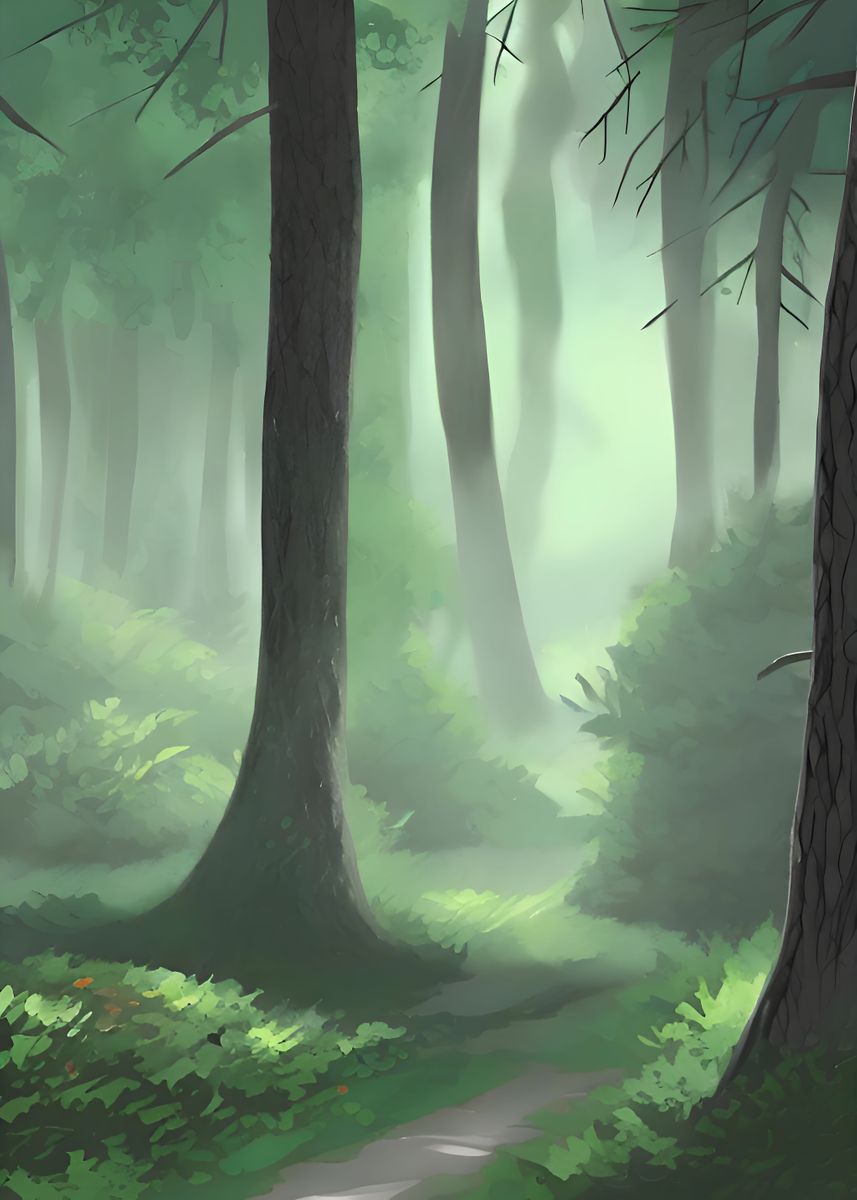 'Forest Path' Poster, picture, metal print, paint by platedesigns4you ...