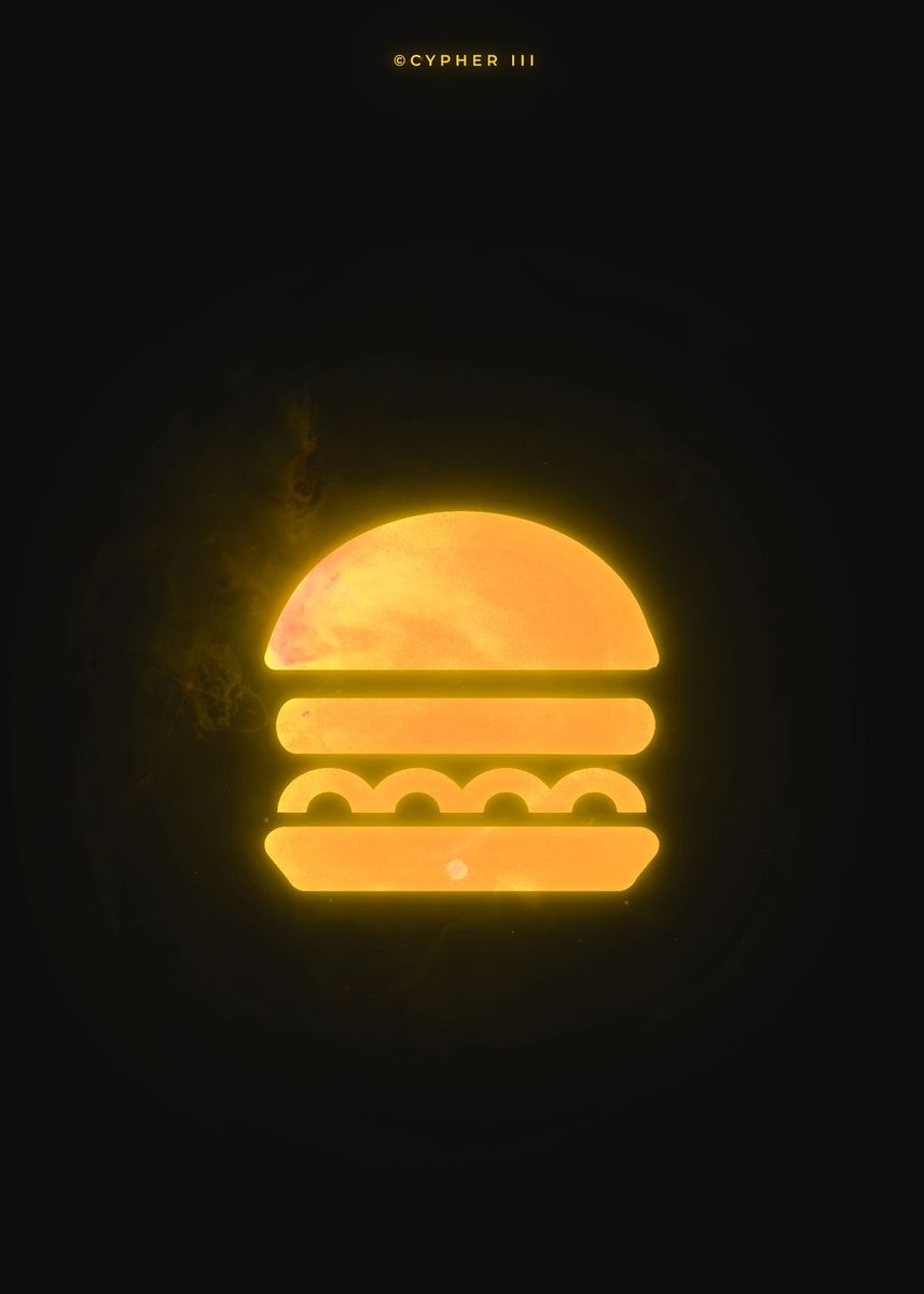 'Burger' Poster, picture, metal print, paint by cypher the third | Displate