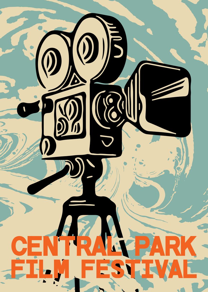 'Central Park Film Festival' Poster, picture, metal print, paint by BluePinkPanther | Displate
