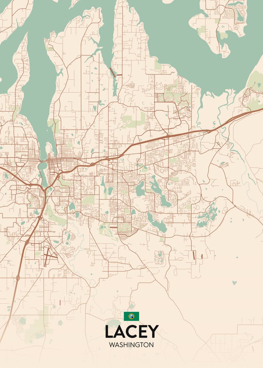 'Lacey WA' Poster, picture, metal print, paint by IMR Designs | Displate