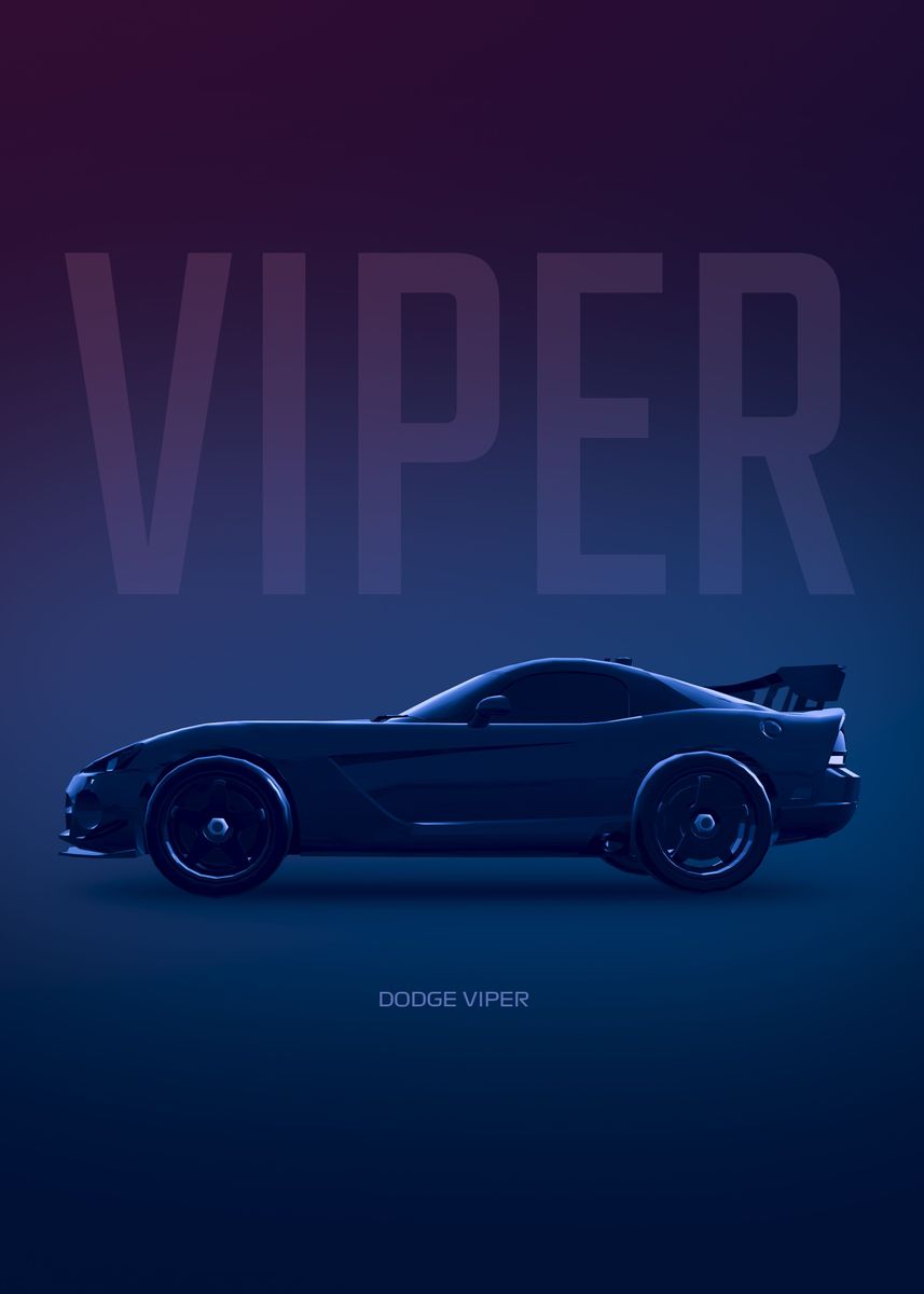 'Dodge Viper' Poster, picture, metal print, paint by Basues | Displate