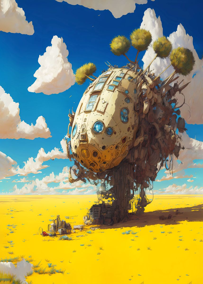 'Eco Machine Tree' Poster, picture, metal print, paint by Luong Phat ...