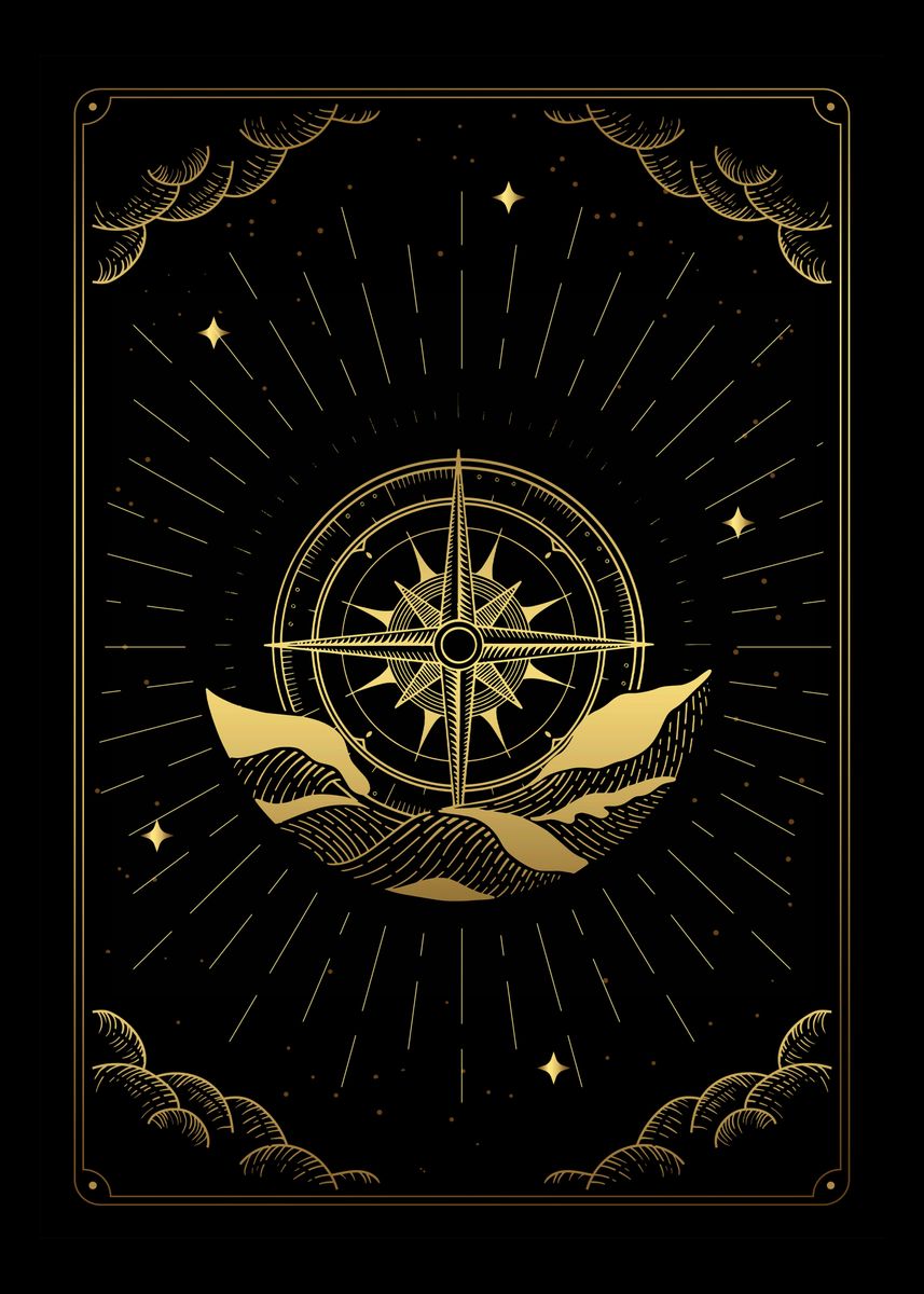 'Tarot the compass' Poster, picture, metal print, paint by Michael ...