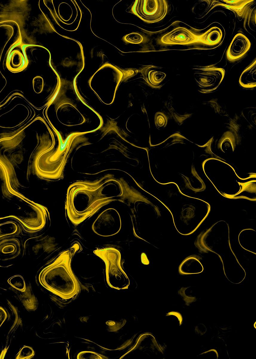 'Yellow Acid Puddle' Poster, picture, metal print, paint by Sardagan ...