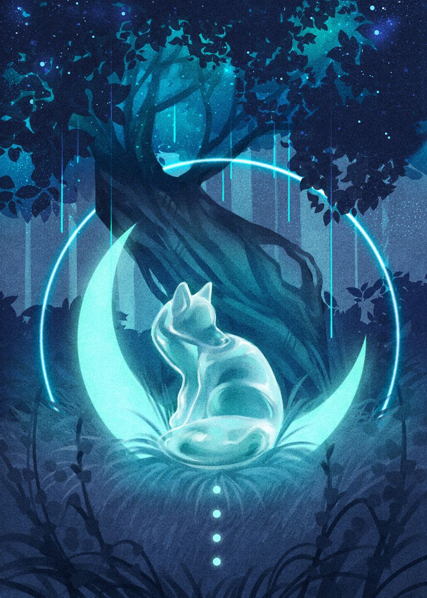 'Moon child' Poster, picture, metal print, paint by Martith | Displate